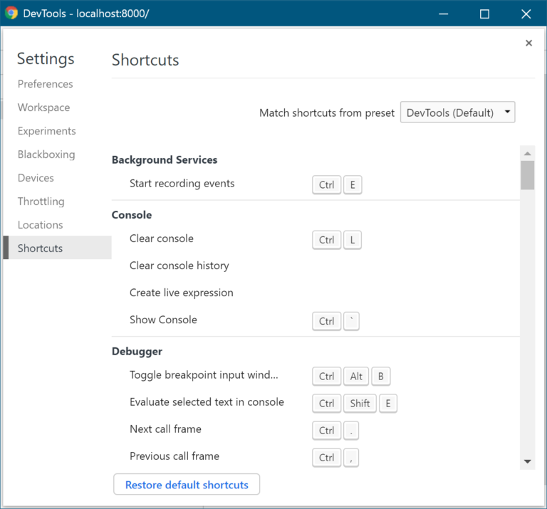 DevToolsのショートカット一覧と変更方法（ひとり DevTools Advent Calendar 2020 – 13日目 ...